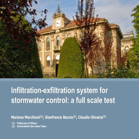 Retrofitting of road gutters with an infiltration-exfiltration system ...