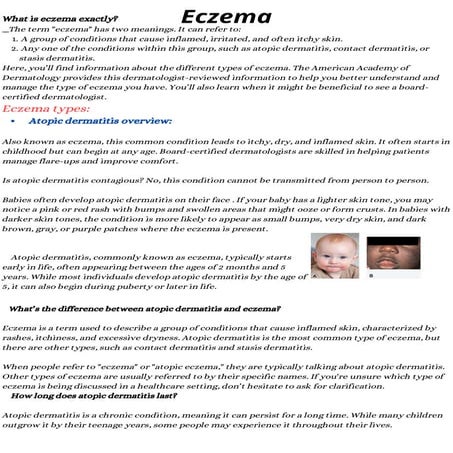 eczema. eczema treatment .eczema for kids | PDF