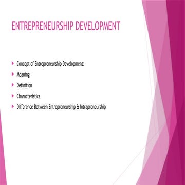 Entrepreneurship Development: basic Concept | PPT