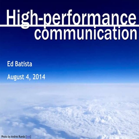 High-Performance Communication, August 2014 | PPTX