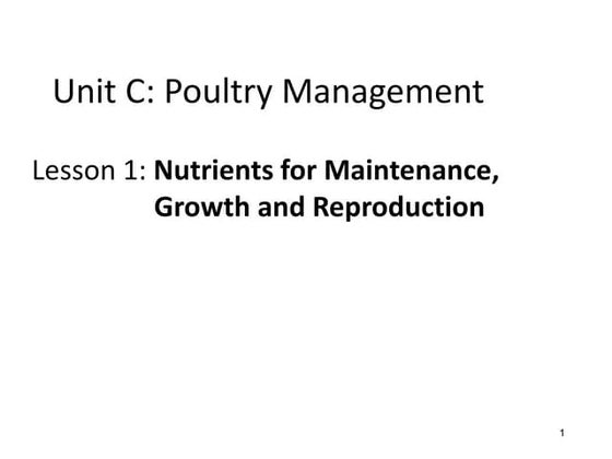 Nutrient requirements of various poultry | PPT