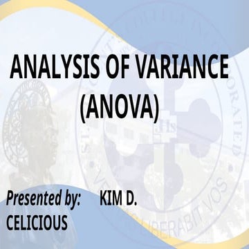 STATISTICS: ANOVA (ANALYSIS OF VARIANCE) | PPTX