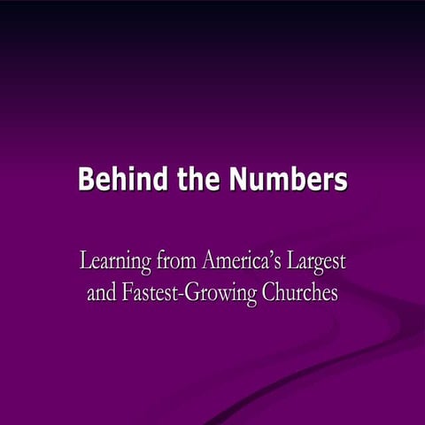 Behind the numbers - ED STETZER | PPT