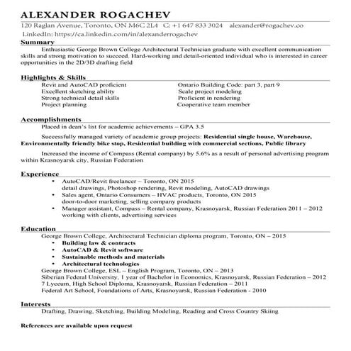 Resume Alexander Rogachev | PDF