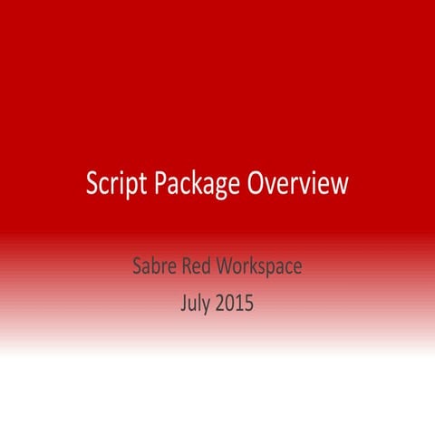 Sabre Script Overview | PPTX