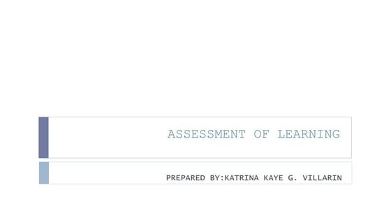 CONSTRUCTING PAPER-AND-PENCIL TESTS | PPTX | Educational Assessment ...
