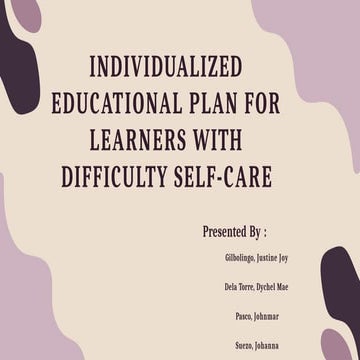 Individualized Education Plan for Learners | PPTX