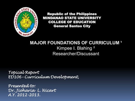 Foundations of curriculum development | PPT