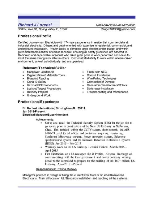 Mark Wendt Resume 2015 | PDF