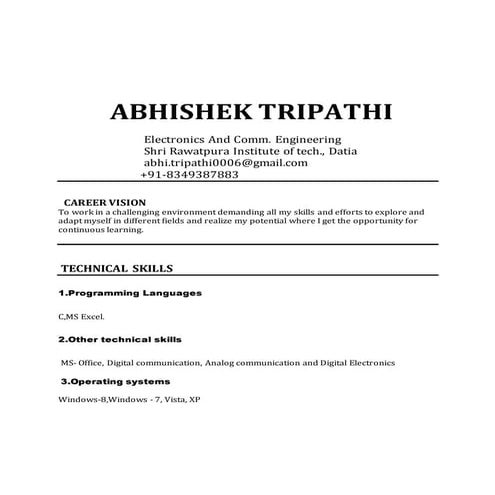 ABHISHEK TRIPATHI RESUME | DOCX