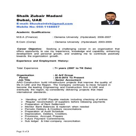 CV Zubair M | PDF