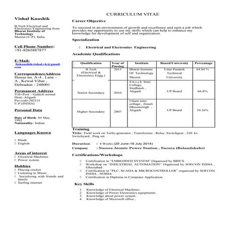 VISHAL KAUSHIK SHIFT ENGINEER | DOC