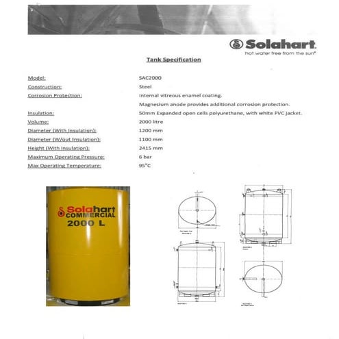 Brosur Solahart 2000 Liter | PDF
