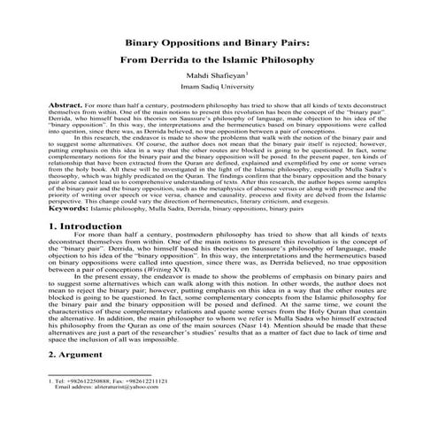 The Concept of Binary Opposition | PPTX
