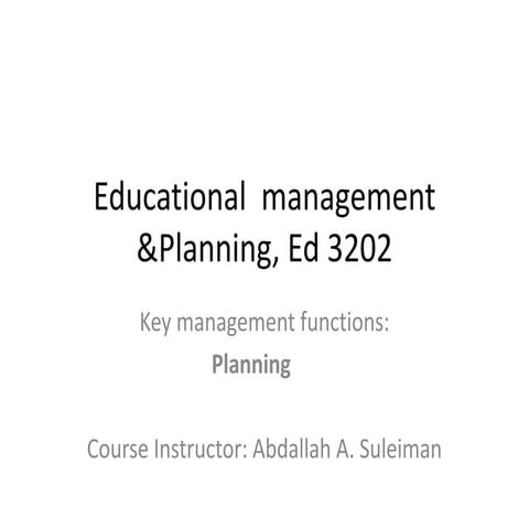 Educational planning models | PPTX