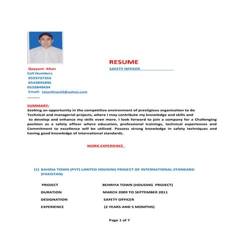 Safety cv(1) | DOC
