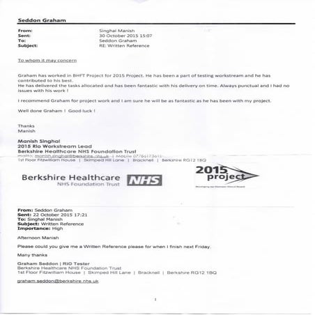 Written Ref - NHS | PDF