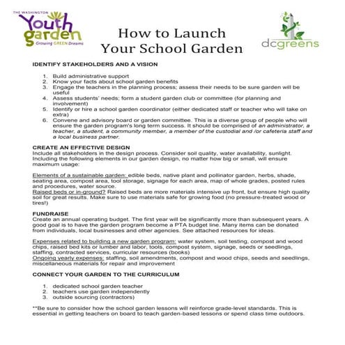 How to Launch Your School Garden | PDF