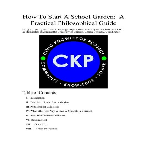 How To Start A School Garden: | PDF