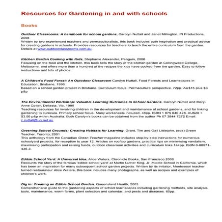 Resources for Gardening in and With Schools | PDF