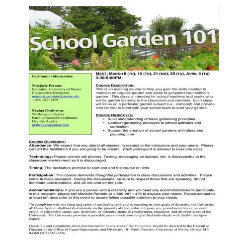 School Garden 101 Course | PDF | Homework and Study | Education