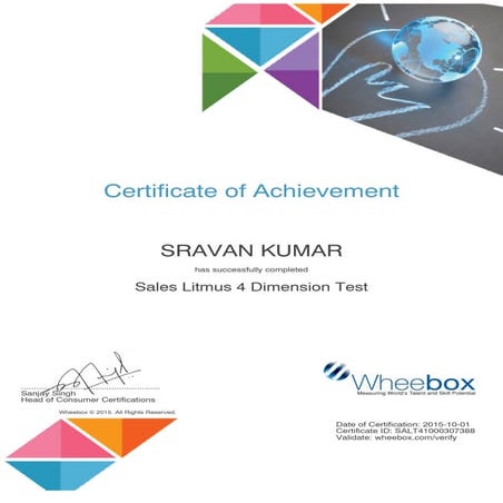 Sravan Wheeox certificate | PDF