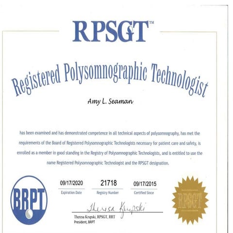 RPSGT Certification | PPT