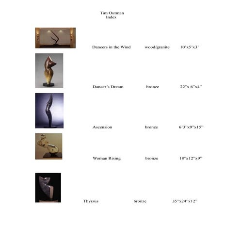 Tim Outman, Sculpture Images | PDF