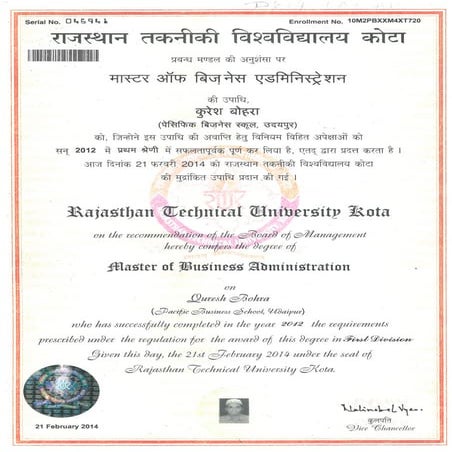 MASTER DEGREE ATTESTED | PDF