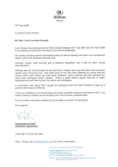 Reference Letter Executive Chef | PDF | Business | Business and Finance