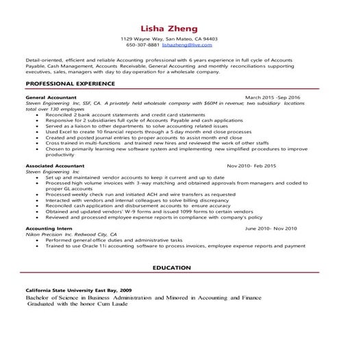 General Accountant Resume | PDF