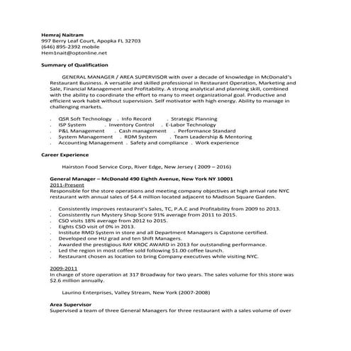 HN RESUME | RTF