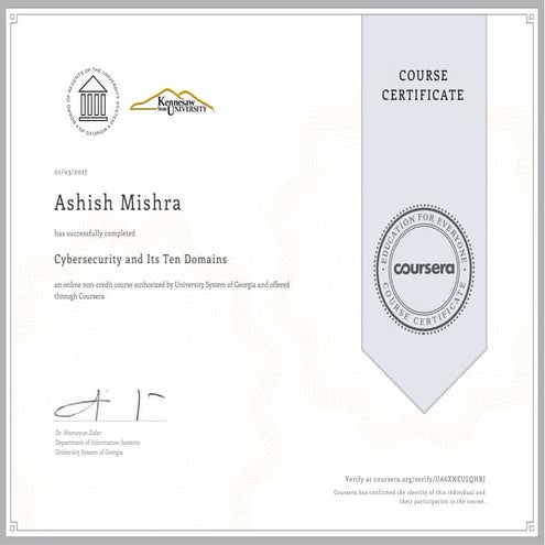 'Coursera - Cybersecurity and its Ten Domaiins | PDF