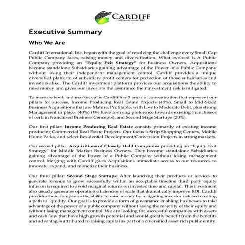Executive Summary | Pdf