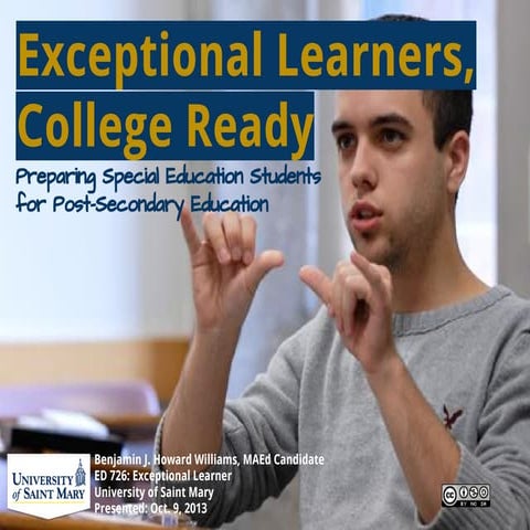Exceptional Learners, College Ready: Preparing Special Education ...