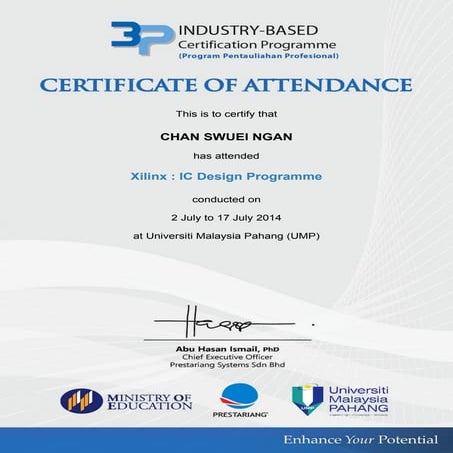 3p Attendance Certificate | PDF | Technology & Computing