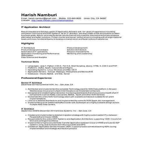 Harish Namburi Resume | DOCX