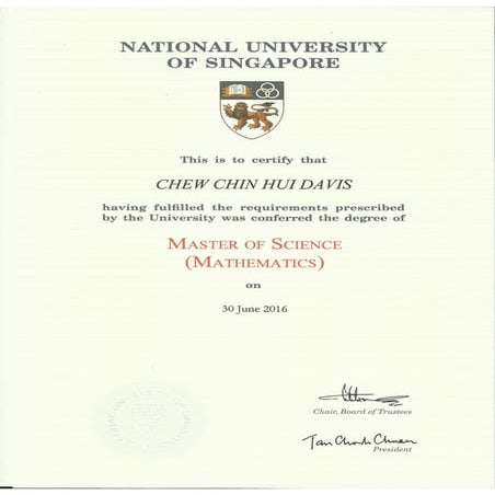 MSc Cert NUS | PDF