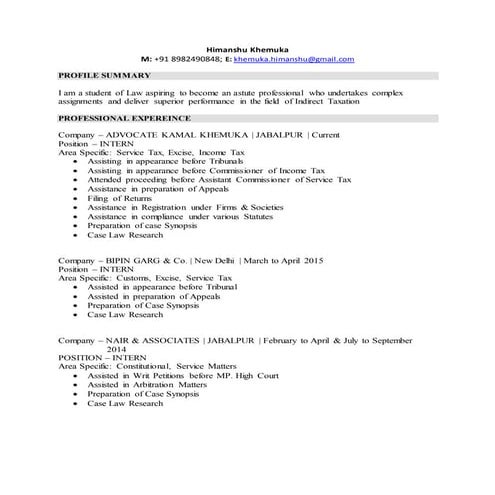 CV_Himanshu Khemuka | PDF