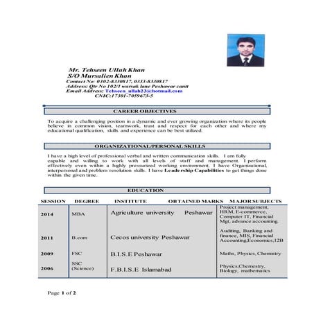 tehseen cv | PDF