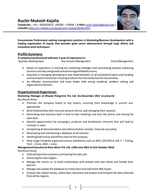 Resume | DOC | Business Administration | Business