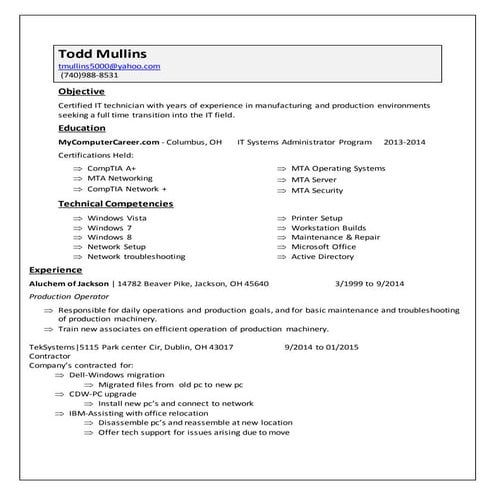 Josh Canfield Resume | RTF