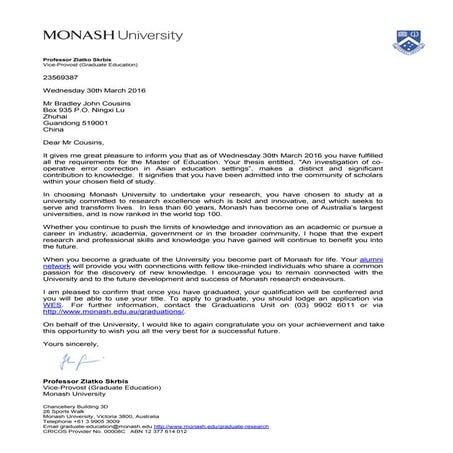 Completion of Degree | PDF