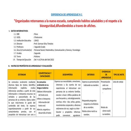 Evaluacion intermedia en preescolar | DOCX