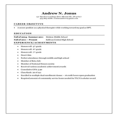 Resume eportfolio | DOCX