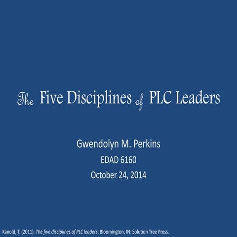 Five Disciplines of PLC Leaders | PPTX