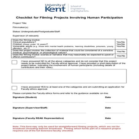 Eda filming ethics checklist | PDF