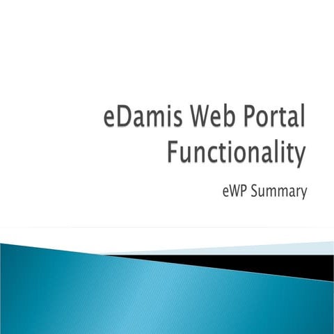 Edamis Web Portal functionality | PPT
