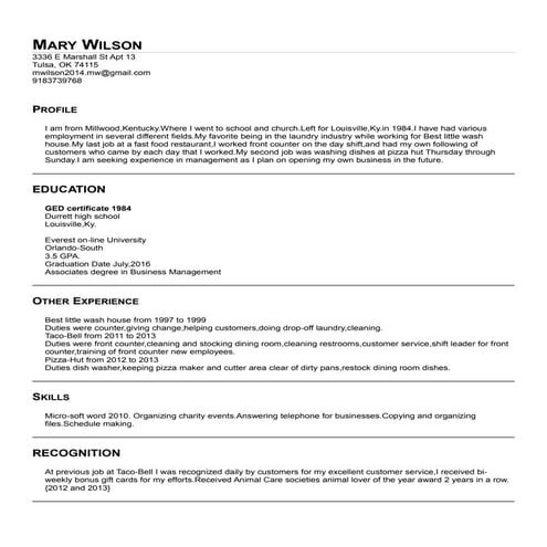 Mary Wilson's.SLS1321.WK3 Resume | RTF