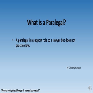 What is a Paralegal | PPTX